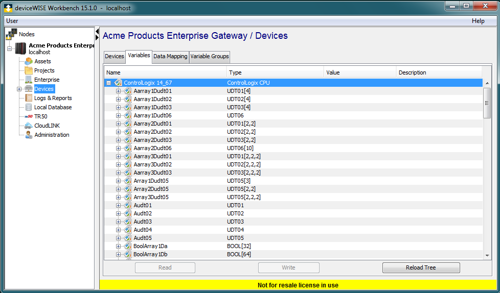 Using The Variables Window To Access Rockwell Device Variables