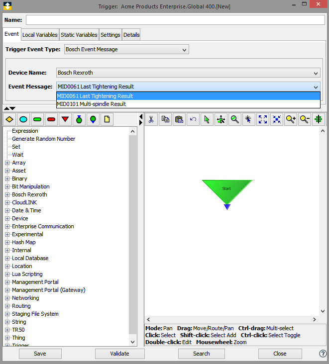 Bosch Rexroth trigger event types