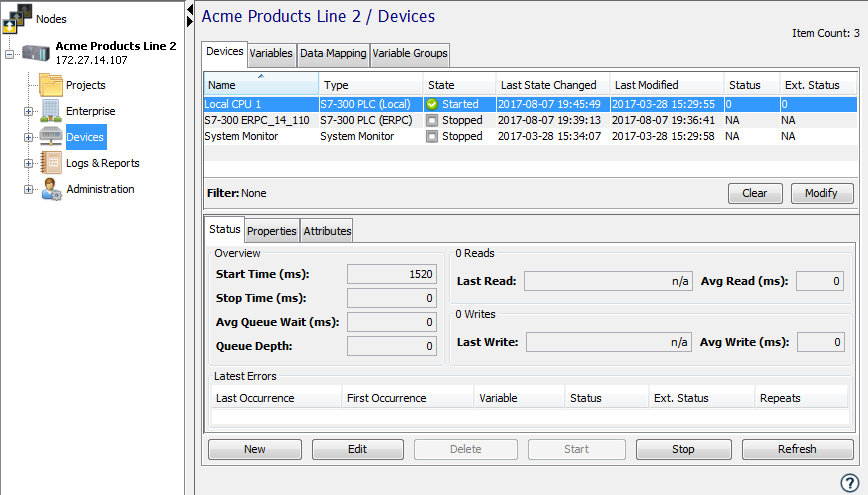 Using the Workbench to define a Siemens ERPC device