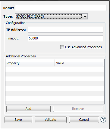 Using the Workbench to define a Siemens ERPC device