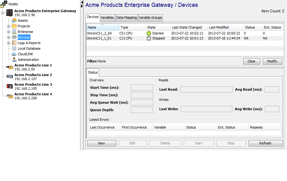 Using the Workbench to define an Omron CIP Listener