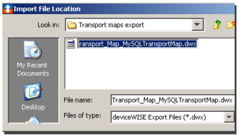 Importing a transport map