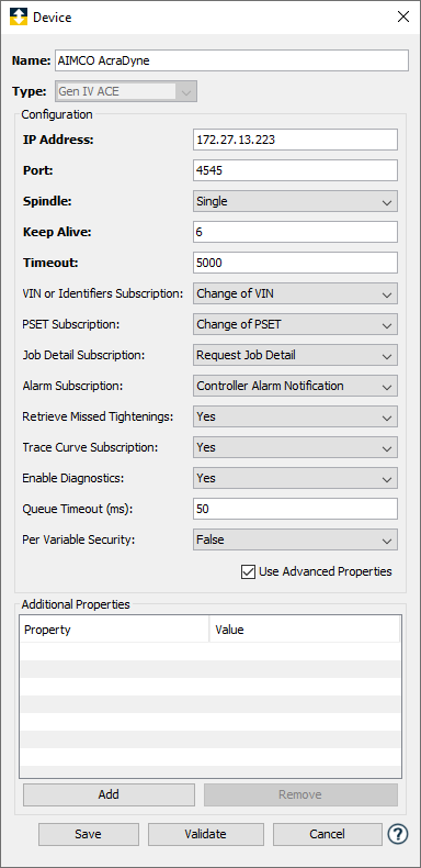 Using the Workbench to define a AcraDyne device