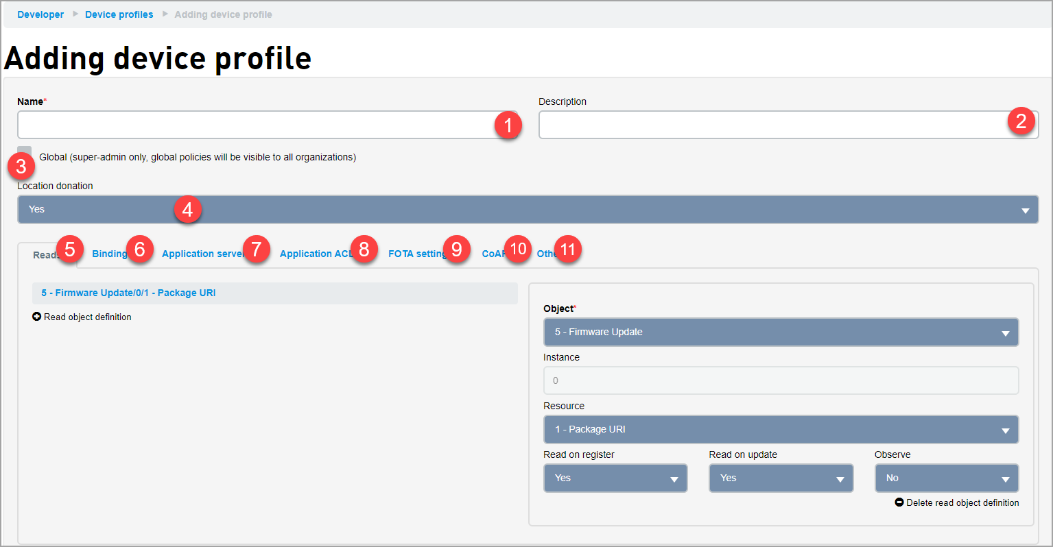 Adding Device Profile