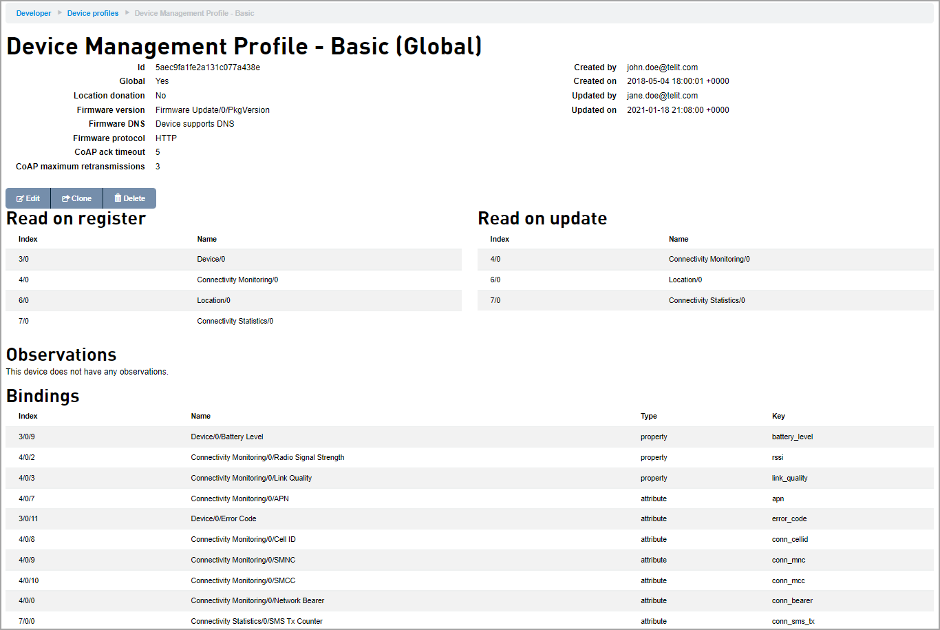 Viewing Device Profile