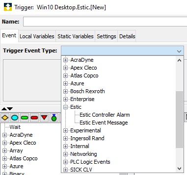 Estic trigger event types