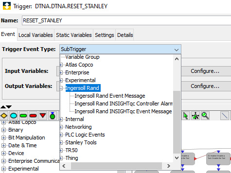Ingersoll Rand trigger event types