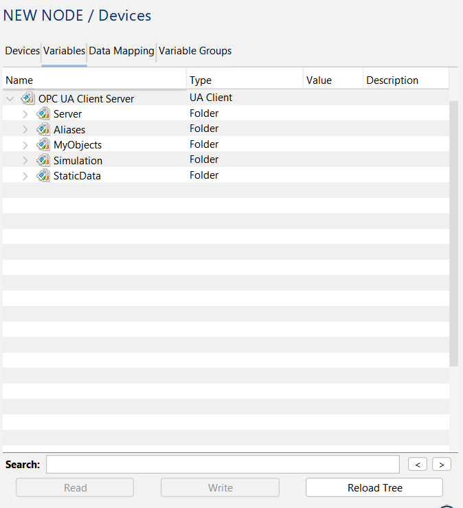 Using The Variables Window To Access The Opc Ua Client Server Tags