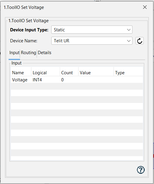 ToollO Set Voltage event variables