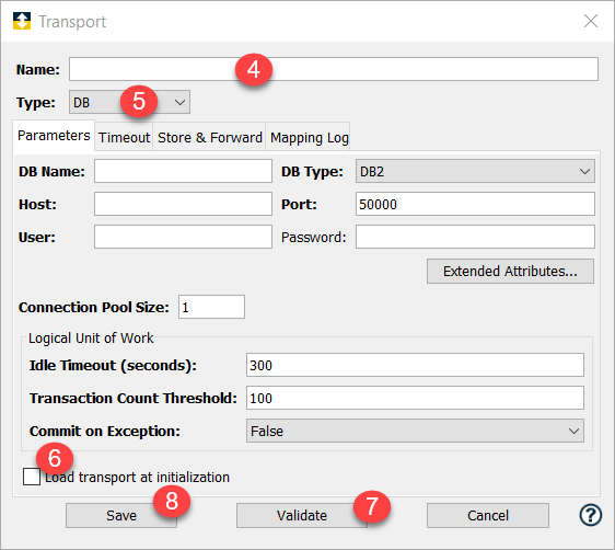 Creating a transport