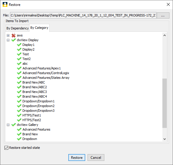 Importing/Exporting Displays